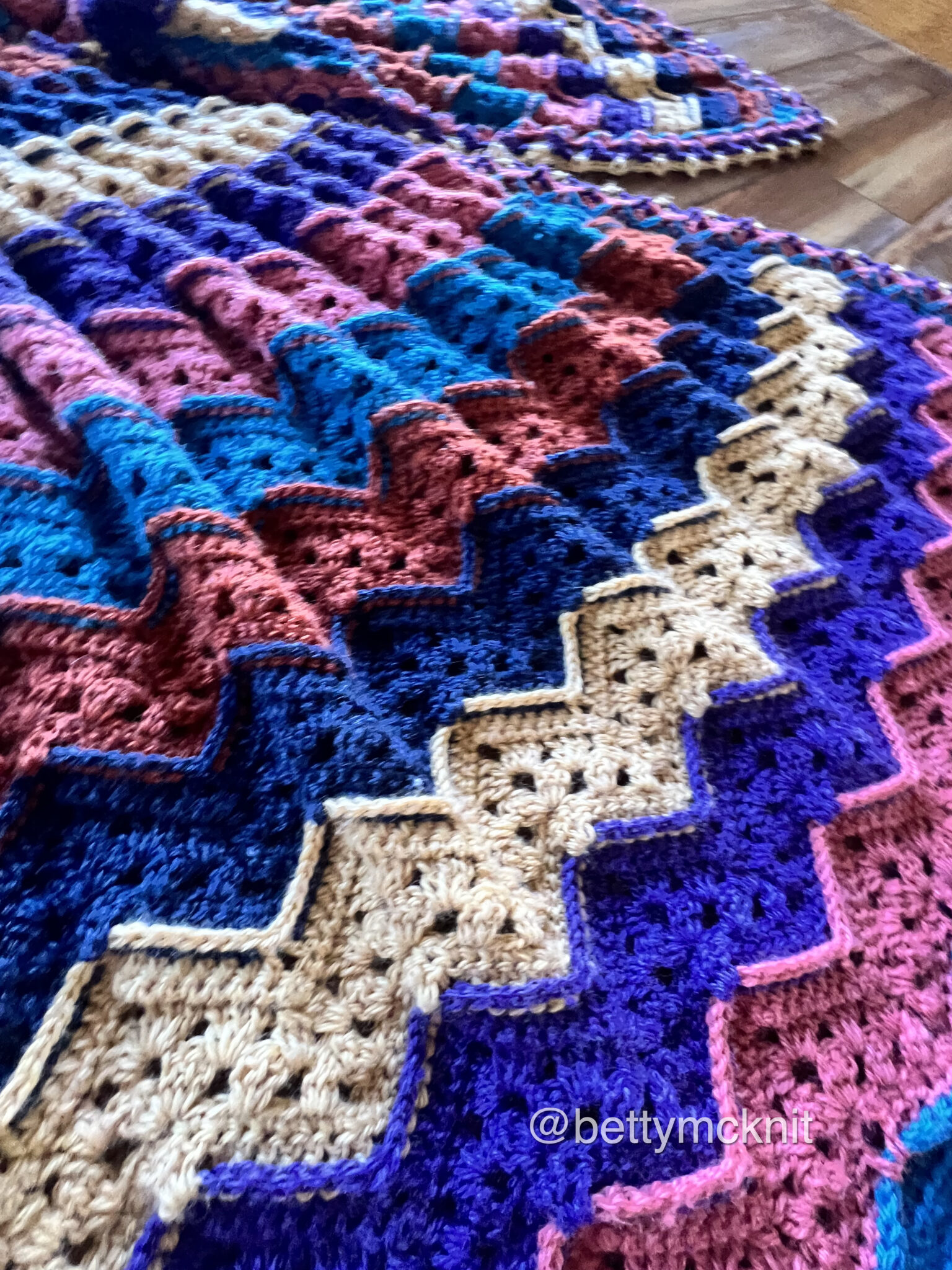 6-Day Ridgy Didge Blanket Crochet Pattern by Betty McKnit